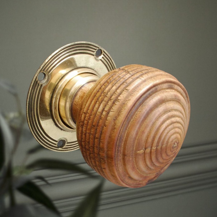 Solid Oak Edwardian Door Knobs